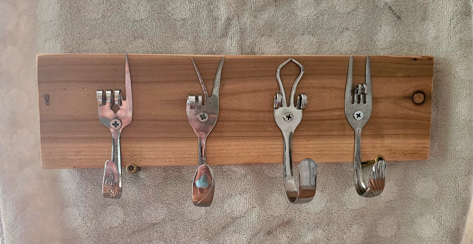 Forky Finger Hooks - Fork Wall Hooks - Recycled Silverware Key Holder ...