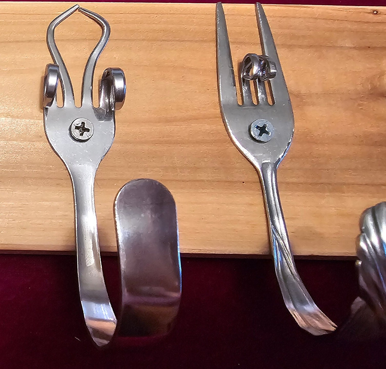 Forky Finger Hooks - Fork Wall Hooks - Recycled Silverware Key Holder ...