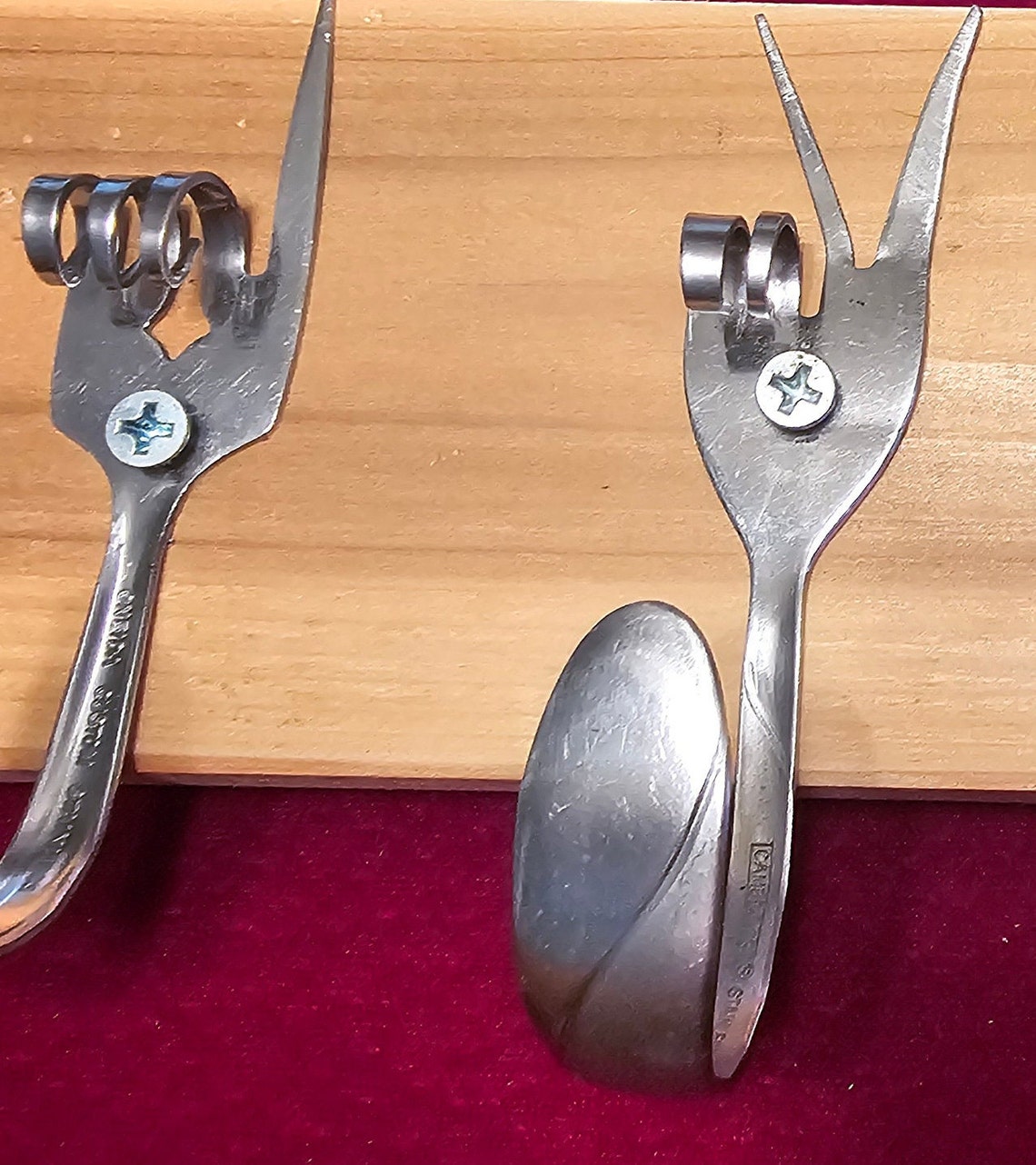 Forky Finger Hooks - Fork Wall Hooks - Recycled Silverware Key Holder ...