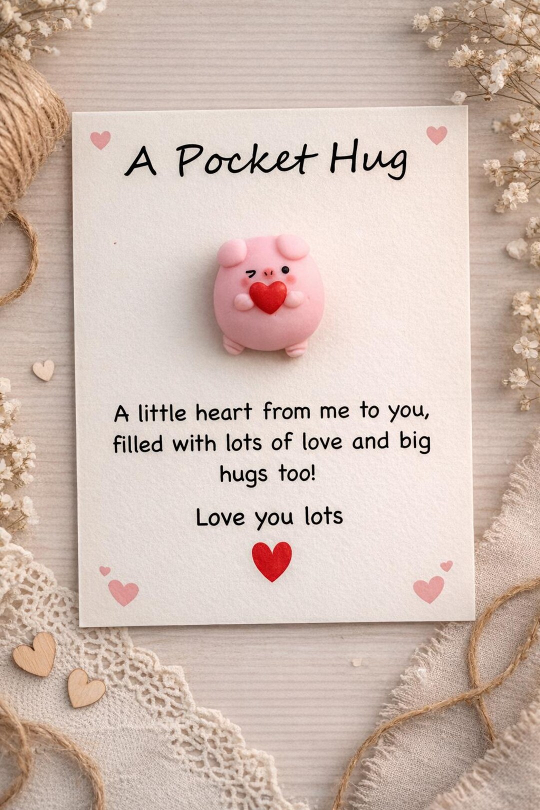 Pocket Hug Pig | Mini Piggy Hug Token | Thinking of You Gift | Cute ...