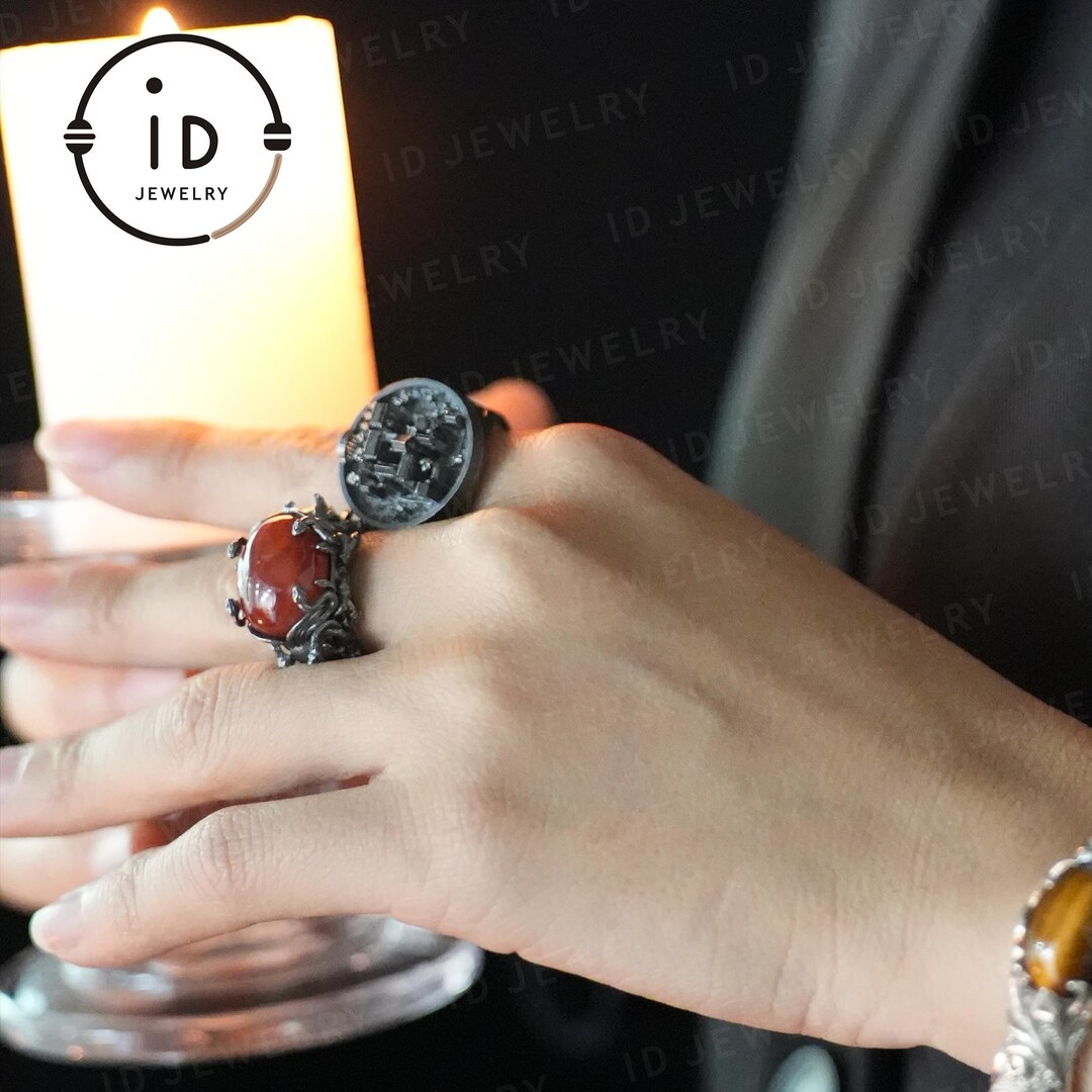 Handmade Cyberpunk Ring, Futuristic Industrial Jewelry, Microchip ...