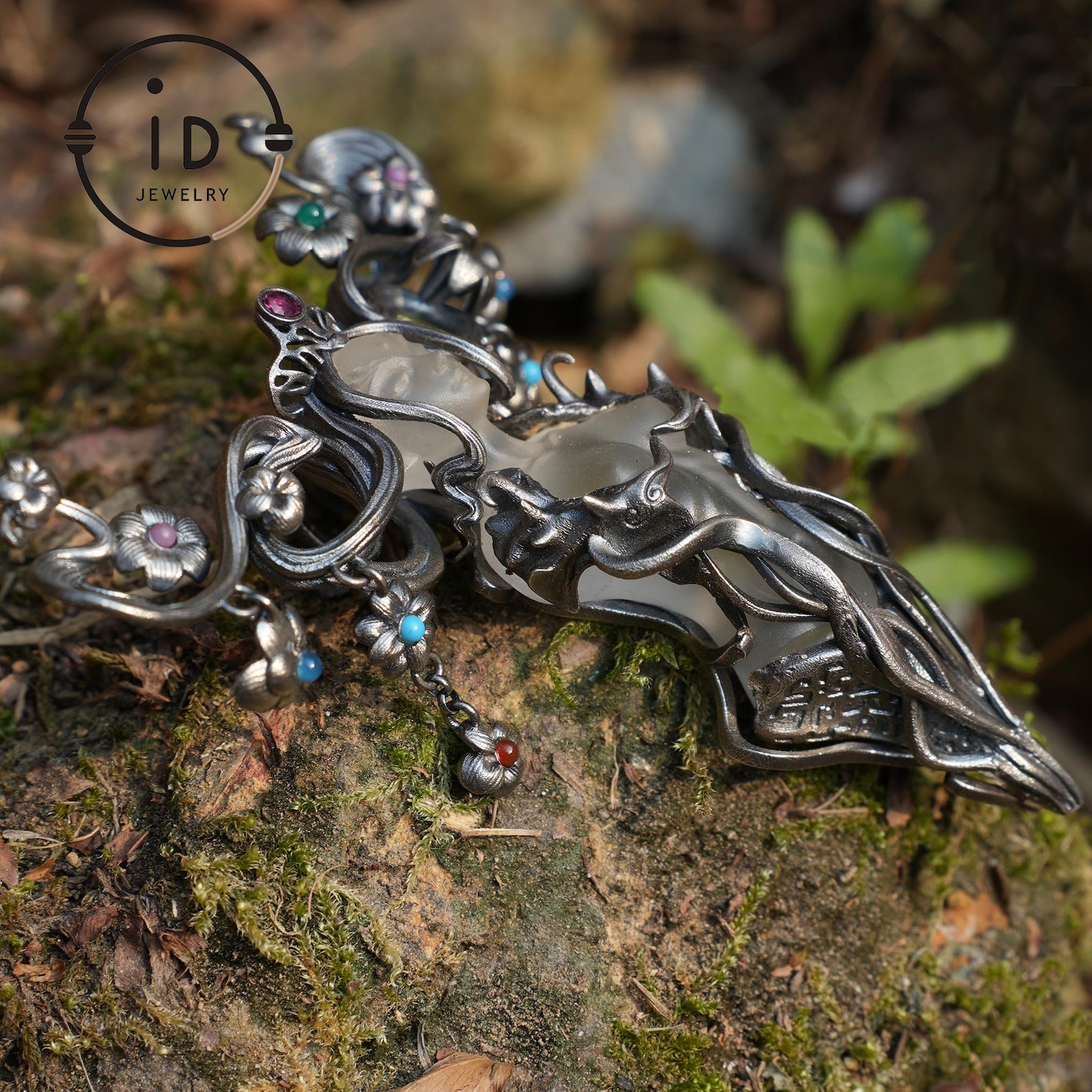 Hand-carved 925 Silver Gaia Goddess Crystal Pendant Necklace | Vine ...