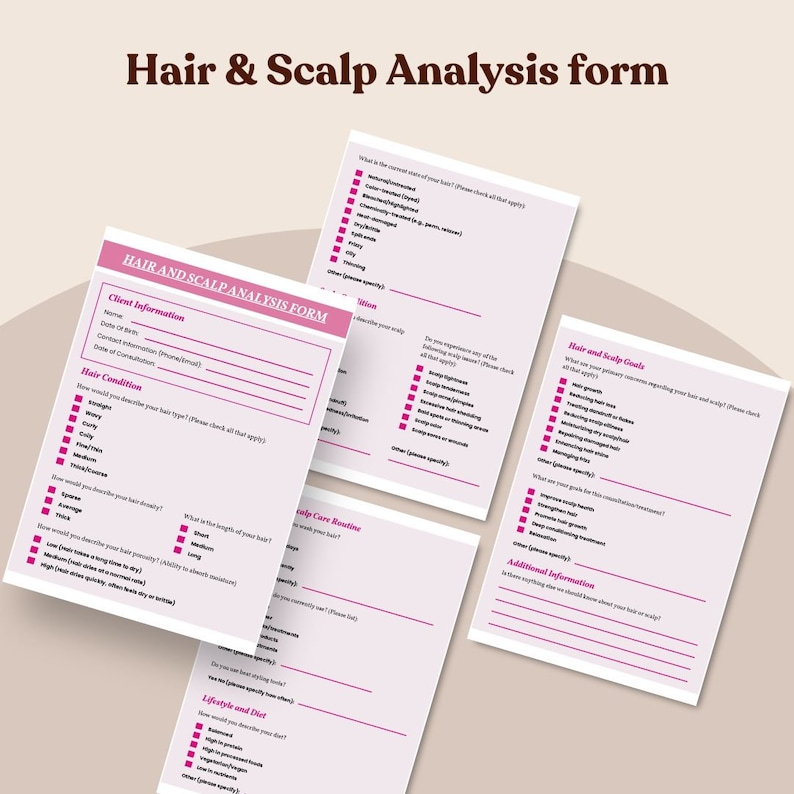 Japanese Head Spa Hair and Scalp Analysis Form - Etsy