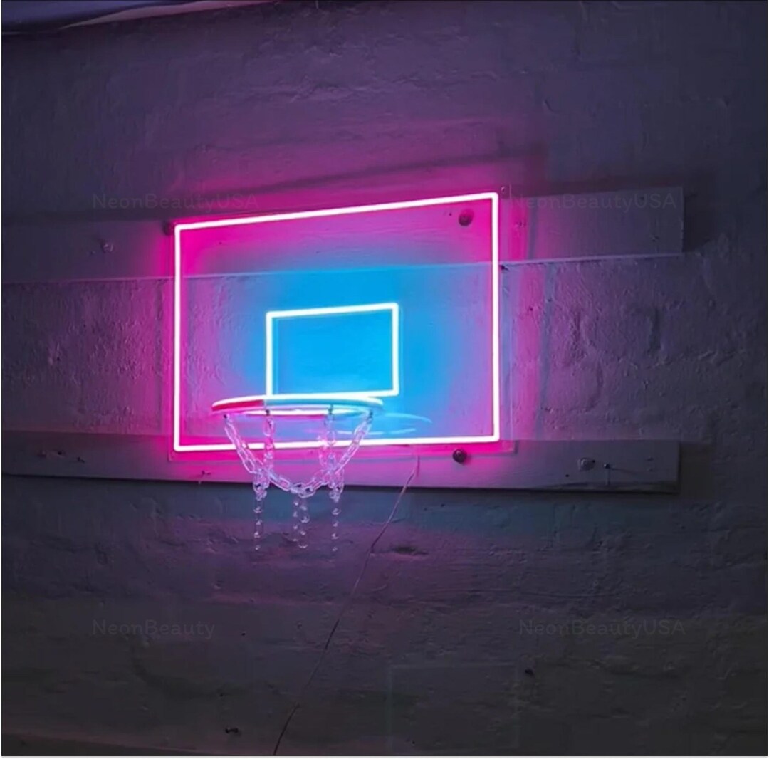 Basketball LED Neon Sign – NBA Wall Decor, Basketball Hoop Art, Unique ...
