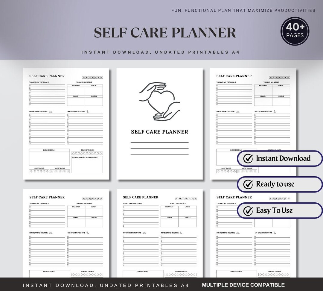 Self Care Planner, Weekly Planner, Wellness Journal, Mental Health ...