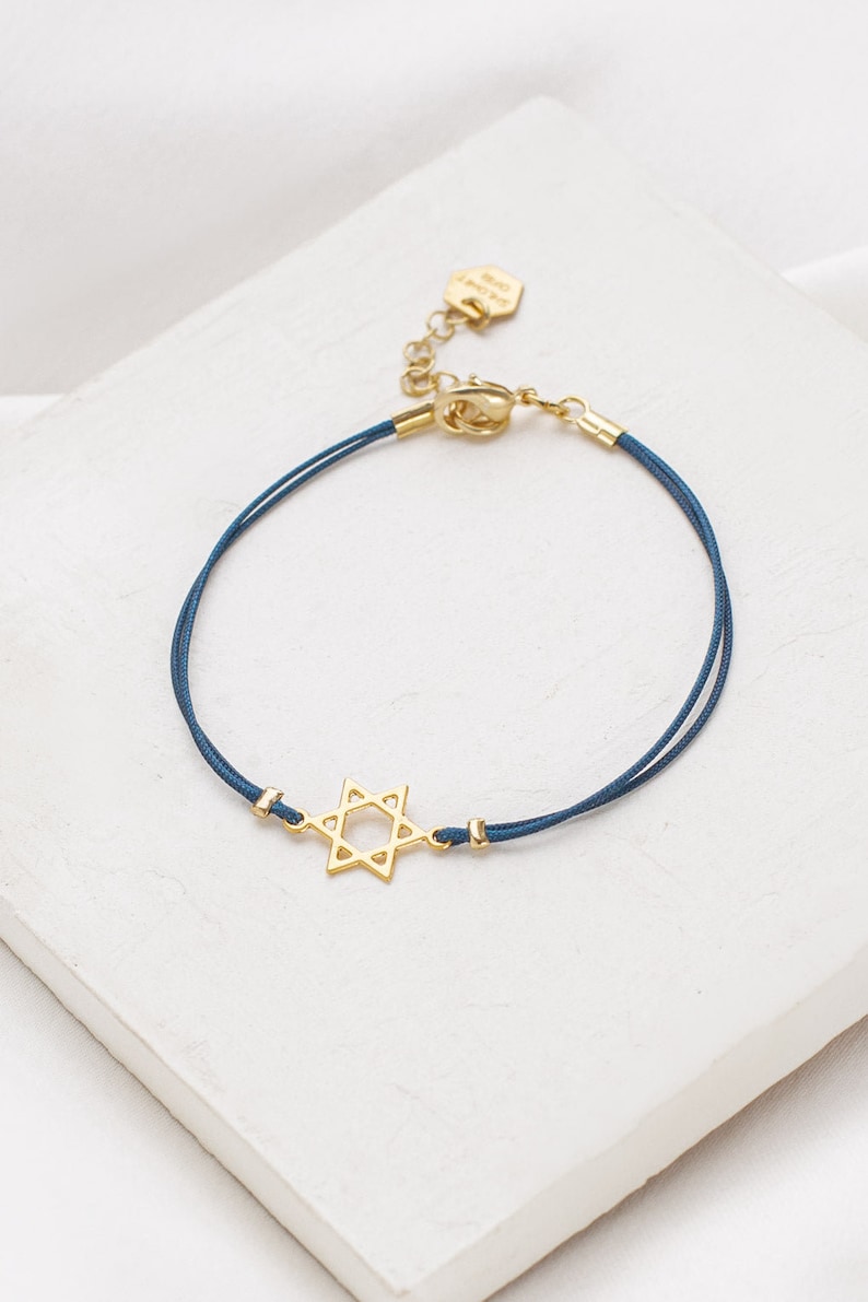 Star of David on String Bracelet, Israeli Jewelry, Stackable Bracelet ...