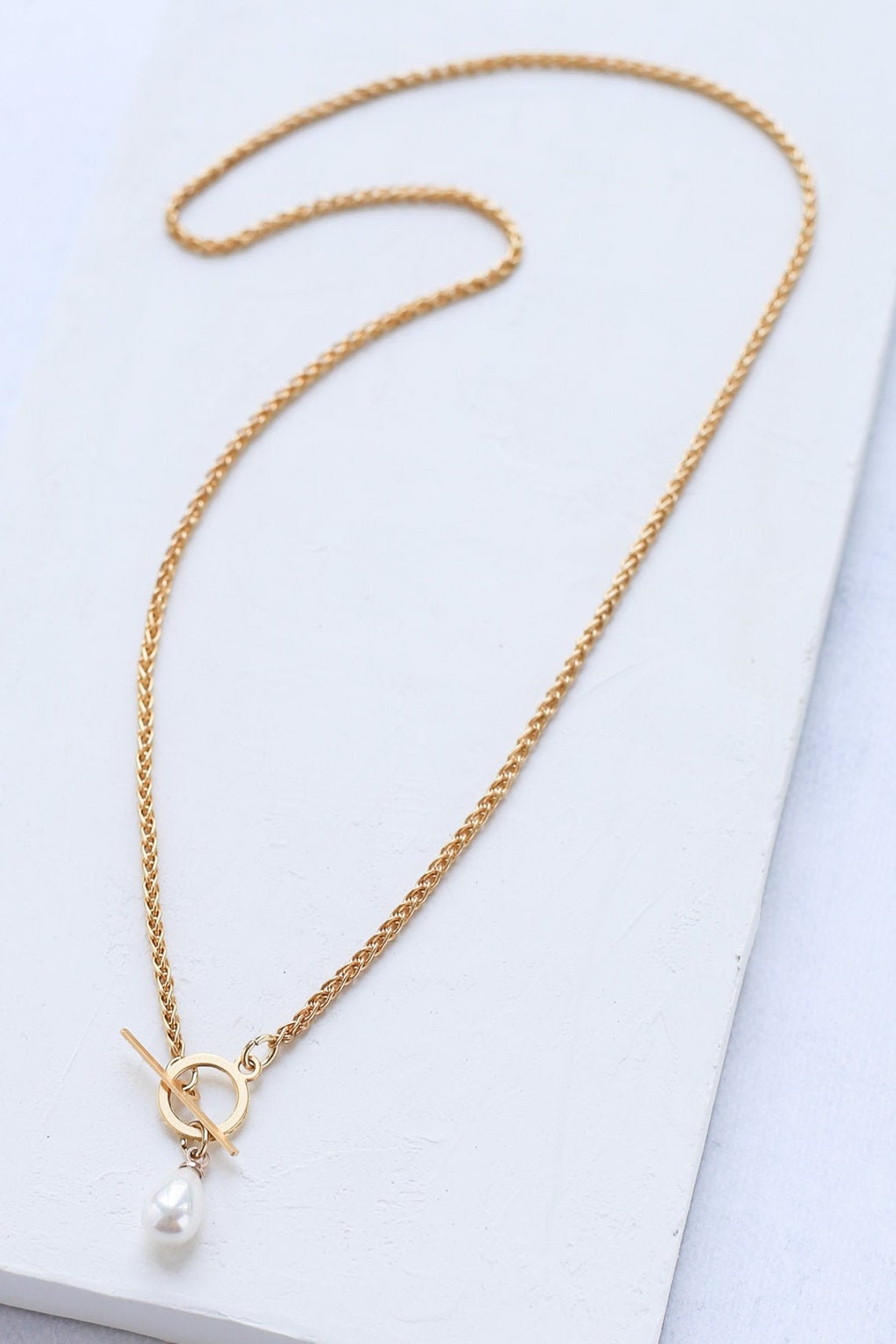 Caroline Necklace Front Clasp Necklace Pearl Necklace | Etsy