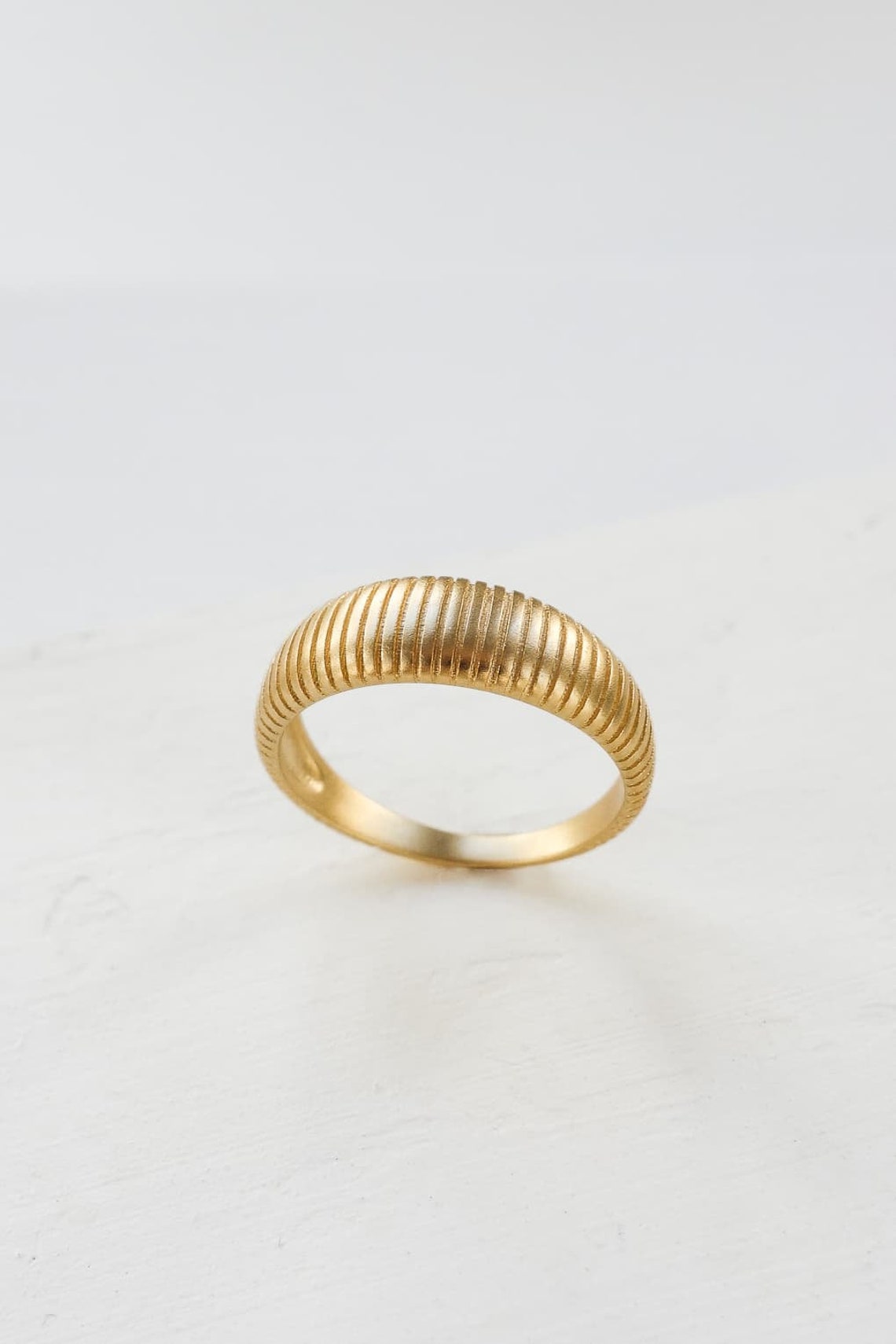 Hazel Ring, Gold Texture Ring, Gold Round Ring, Dainty Minimalist Ring ...