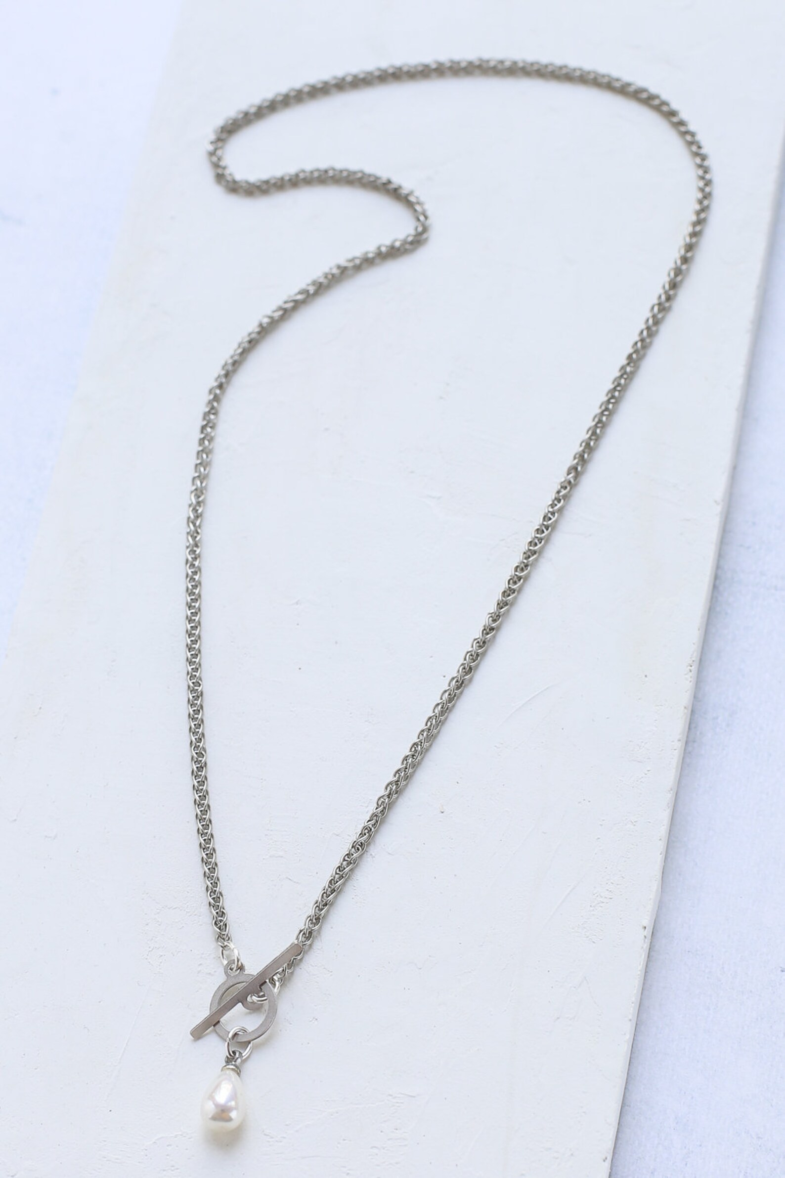 Caroline Necklace Front Clasp Necklace Pearl Necklace - Etsy