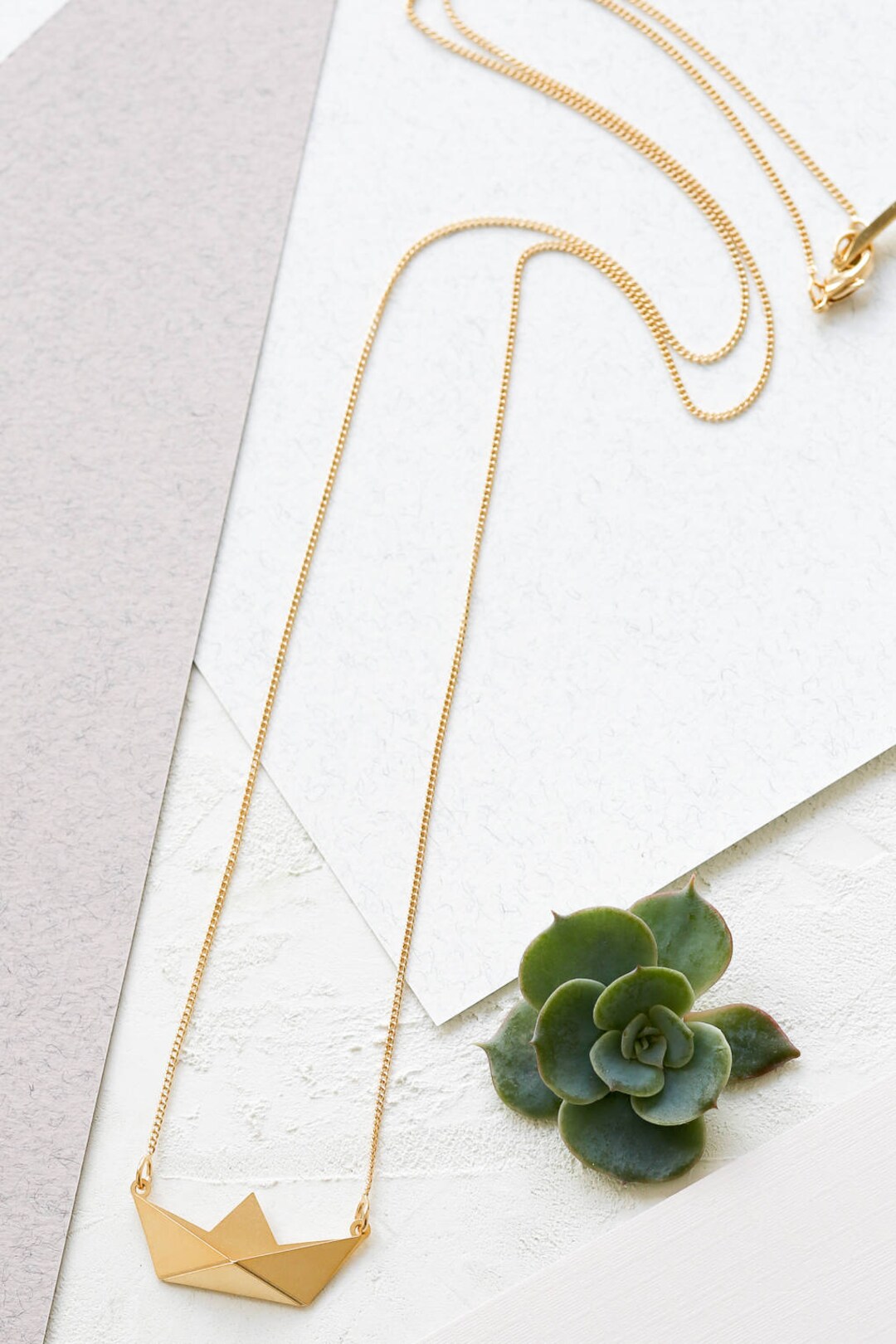 Long Paper Boat Necklace , Ocean Inspiration, Perfect for Sea Lovers ...