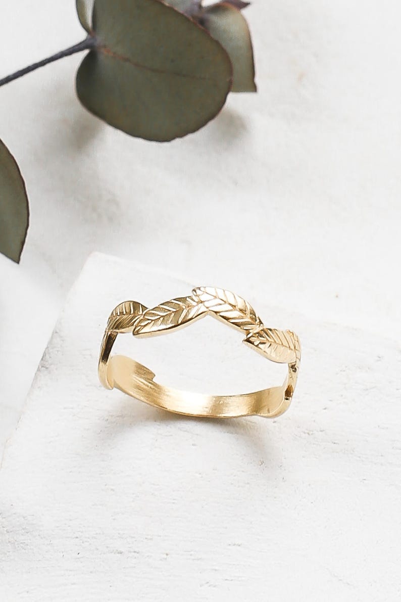 Ivy Ring Gold Leaf Ring Woodland Ring Leaves Ring Nature - Etsy