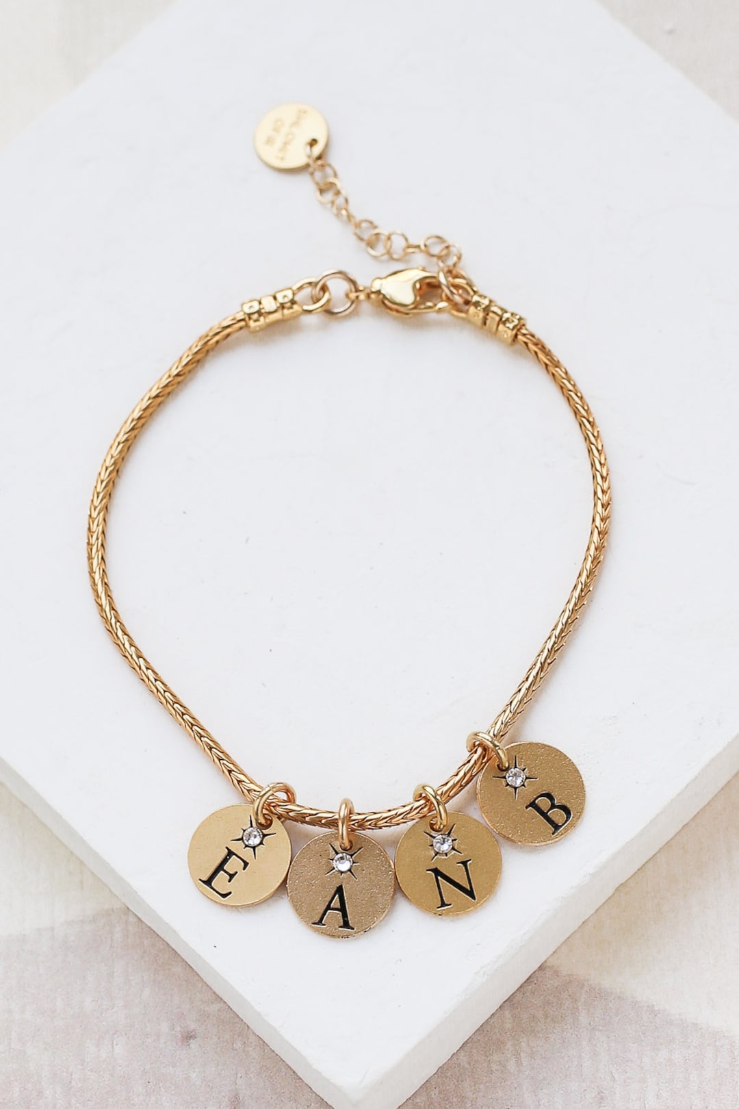 Letter Bracelet, Personalized Charm Bracelet, Initials Bracelet, Gold ...