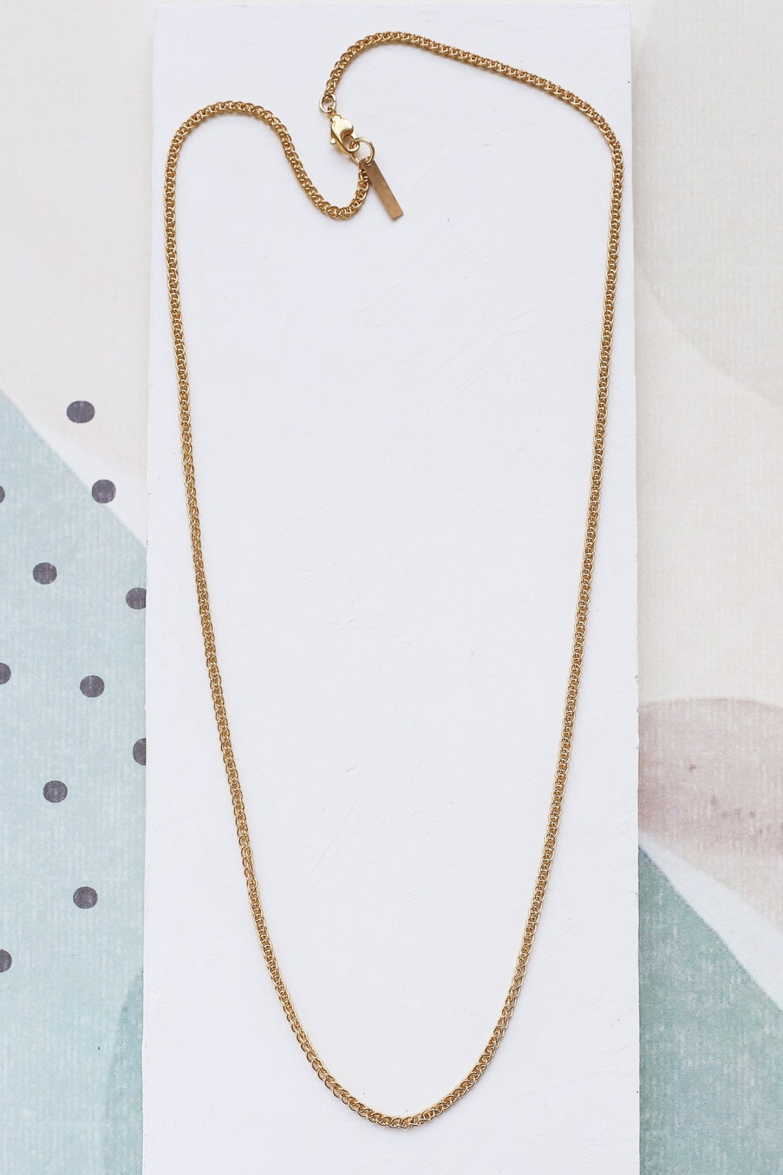 Basic Knitted Necklace, Basic Chain, Simple Chain, Simple Plain Chain ...