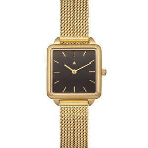 Rectangle Watch With a Golden Mesh Strap, Classic Women's Wrist Watch ...
