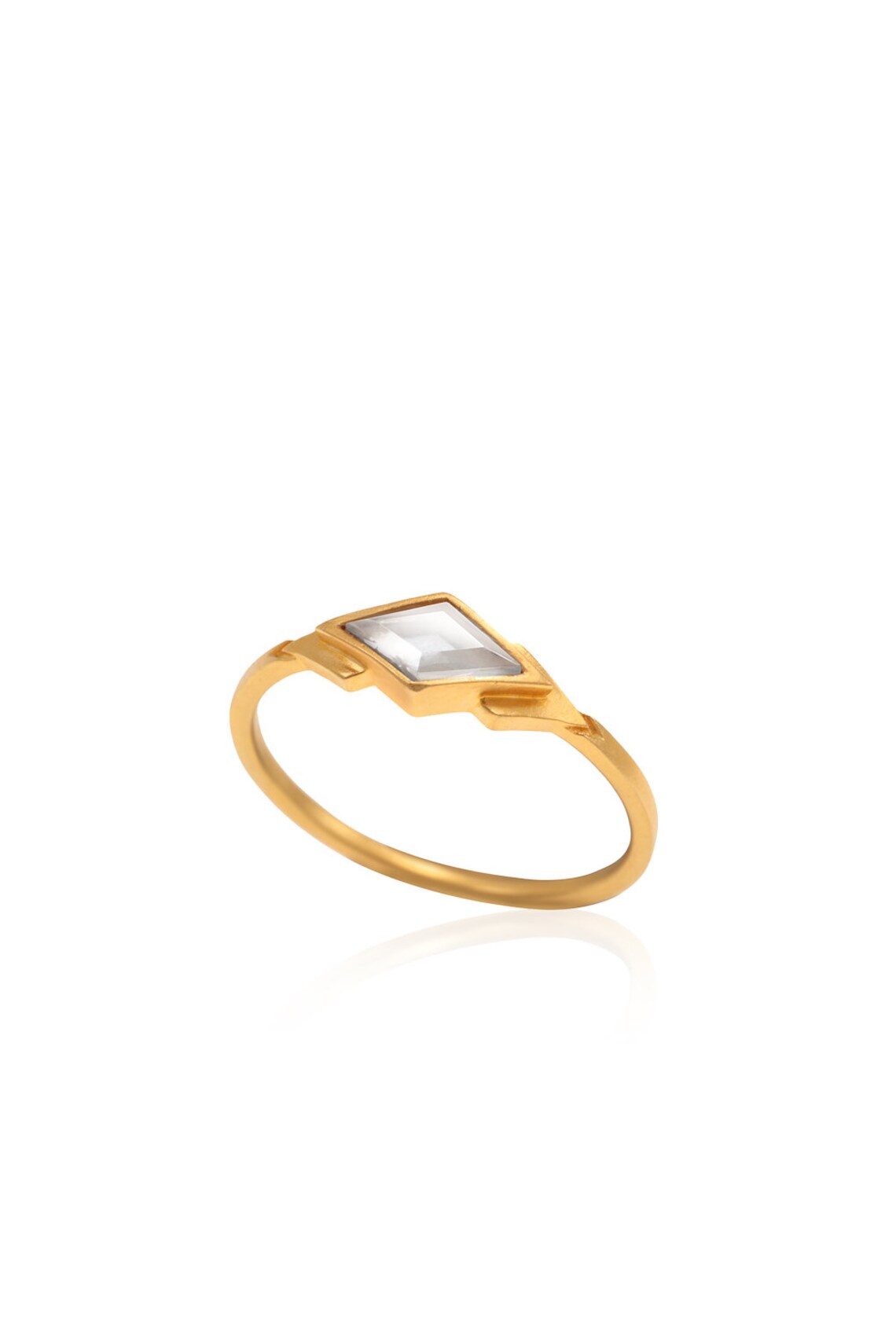 Anna Ring Gold Crystal Ring Silver Geometric Ring Diamond - Etsy