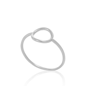 Hollow Circle Ring, Gold Geometric Ring, Gold Circle Ring, Dainty ...