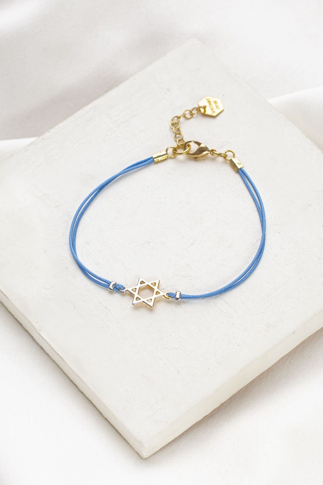 Star of David on String Bracelet, Israeli Jewelry, Stackable Bracelet ...