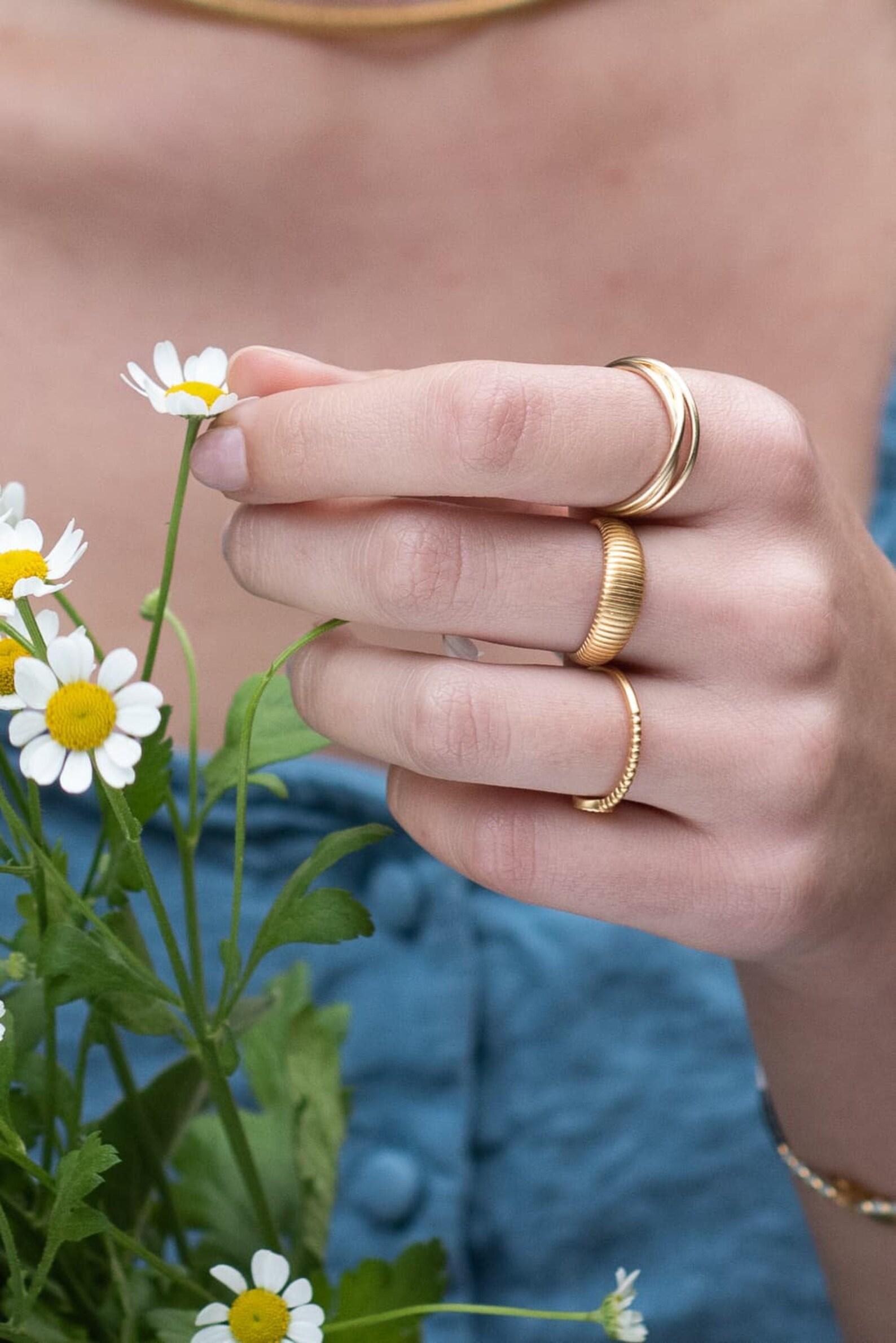 Roots Ring Gold Texture Ring Gold Round Ring Dainty Ring - Etsy