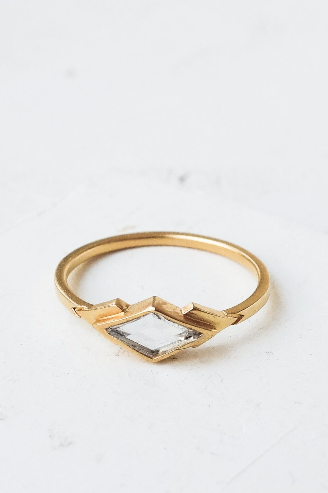 Anna Ring Gold Crystal Ring Silver Geometric Ring Diamond - Etsy