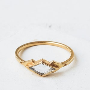 Anna Ring, Gold Crystal Ring, Silver Geometric Ring, Diamond Shaped ...