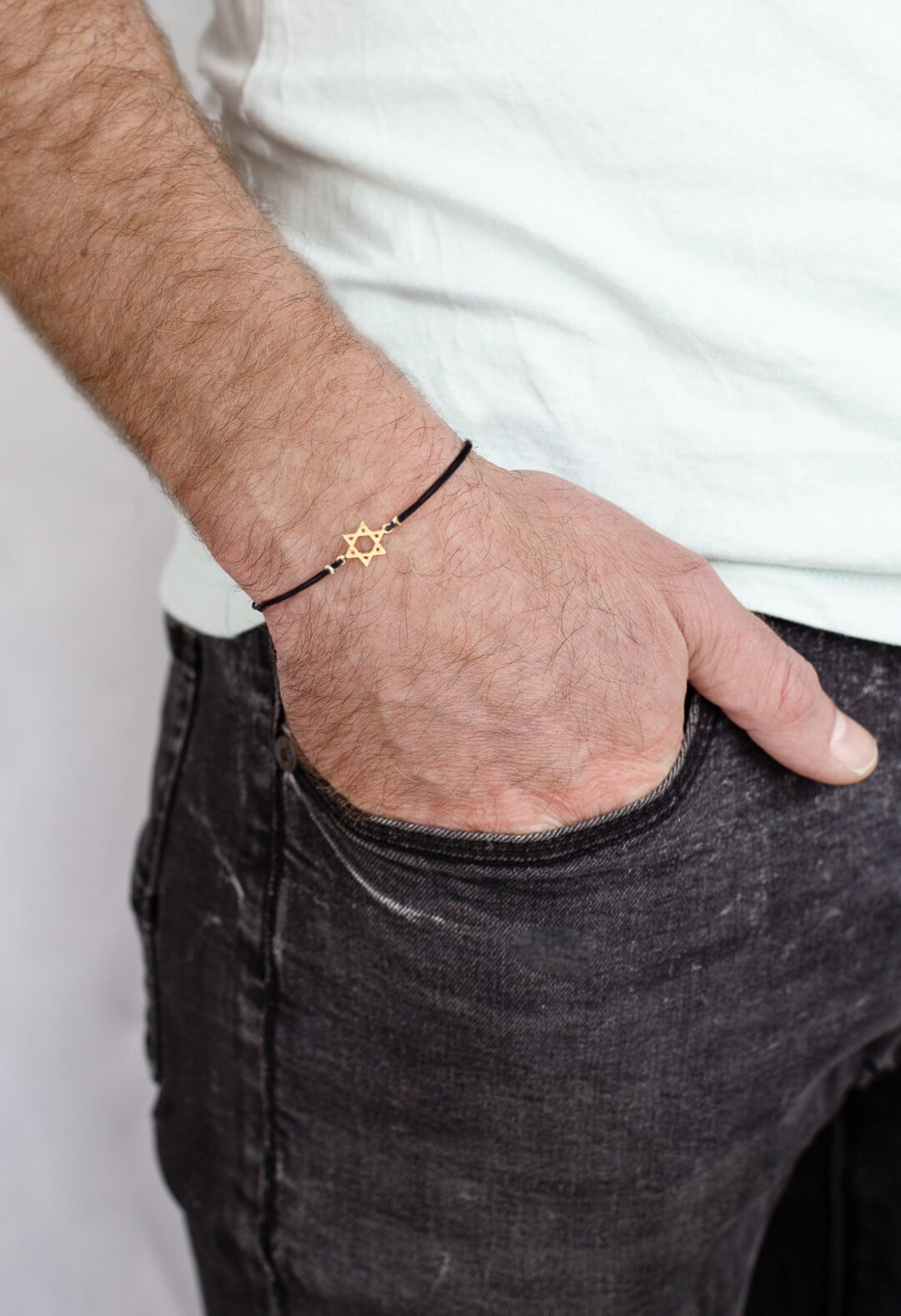 Star of David Bracelet for Men, Israeli Pride, Symbolic Menswear ...