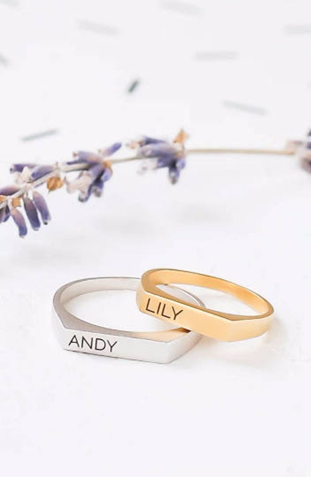 Solid Gold Custom Engraved Signet Ring, Custom Engraved Jewelry, Solid ...