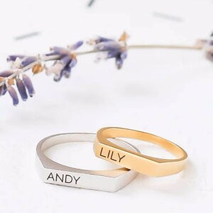 Solid Gold Custom Engraved Signet Ring, Custom Engraved Jewelry, Solid ...