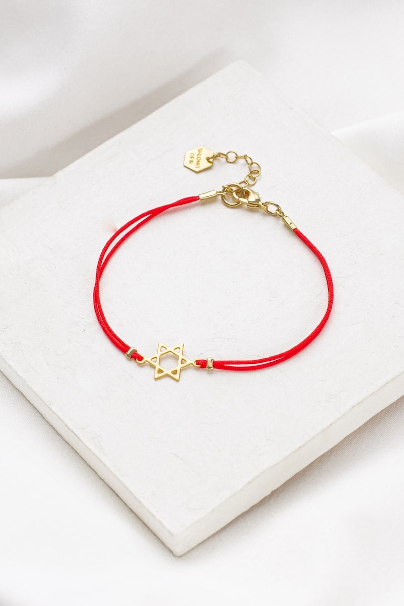 Star of David on String Bracelet, Israeli Jewelry, Stackable Bracelet ...