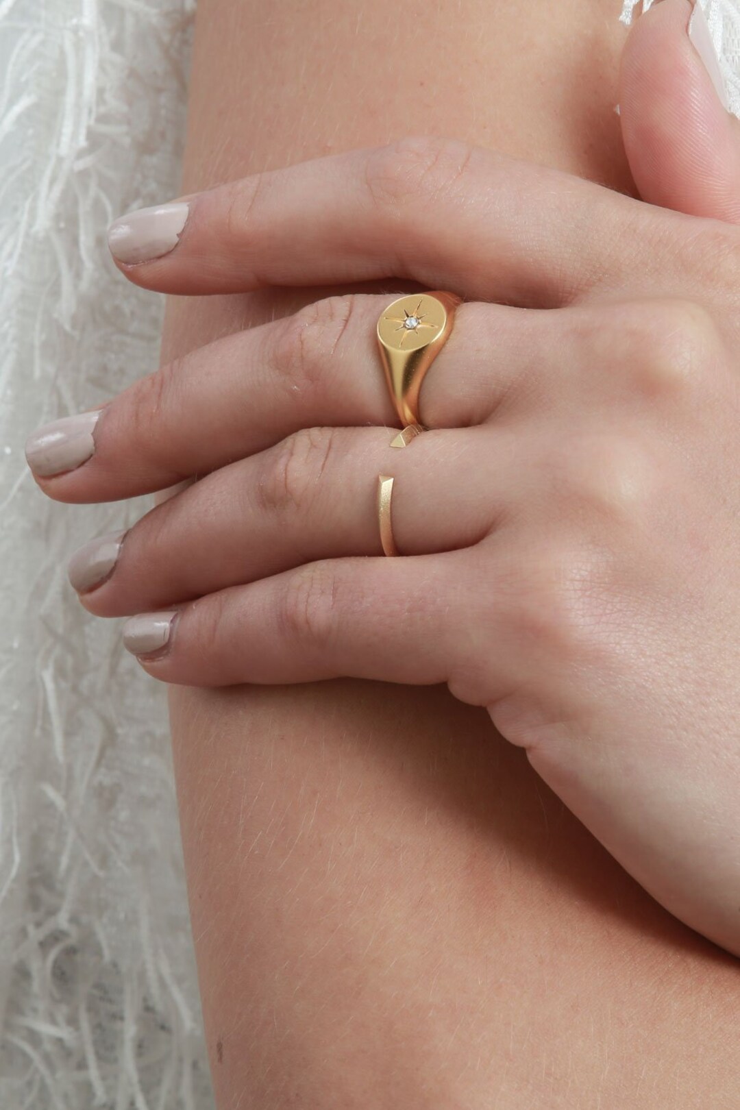 Spark Ring, Crystal Ring, Stone Ring, Signature Ring, Statement Ring, Gold Signet Ring, Silver ...