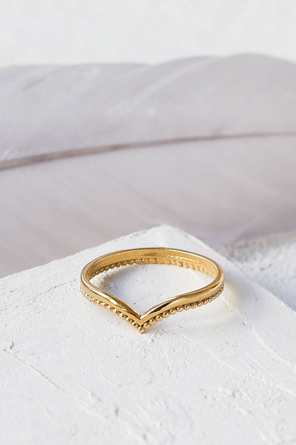 Sabina Ring Bohemian Ring Gold Chevron Ring Gold Stacking | Etsy