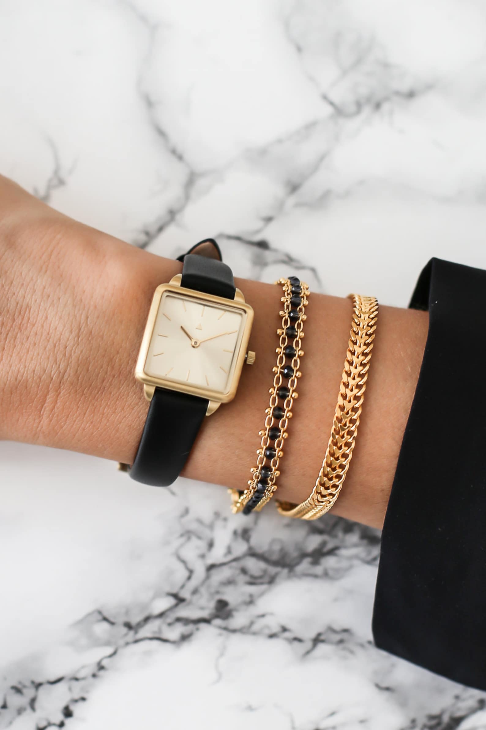Rectangle Watch in Gold, Classic Women's Wrist Watch, Gold Wrist Watch ...