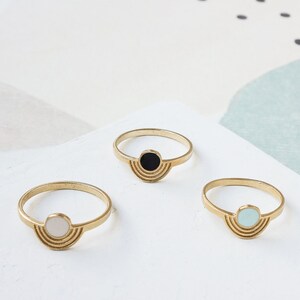 Muse Ring Gold Geometric Ring Gold Round Ring Dainty - Etsy