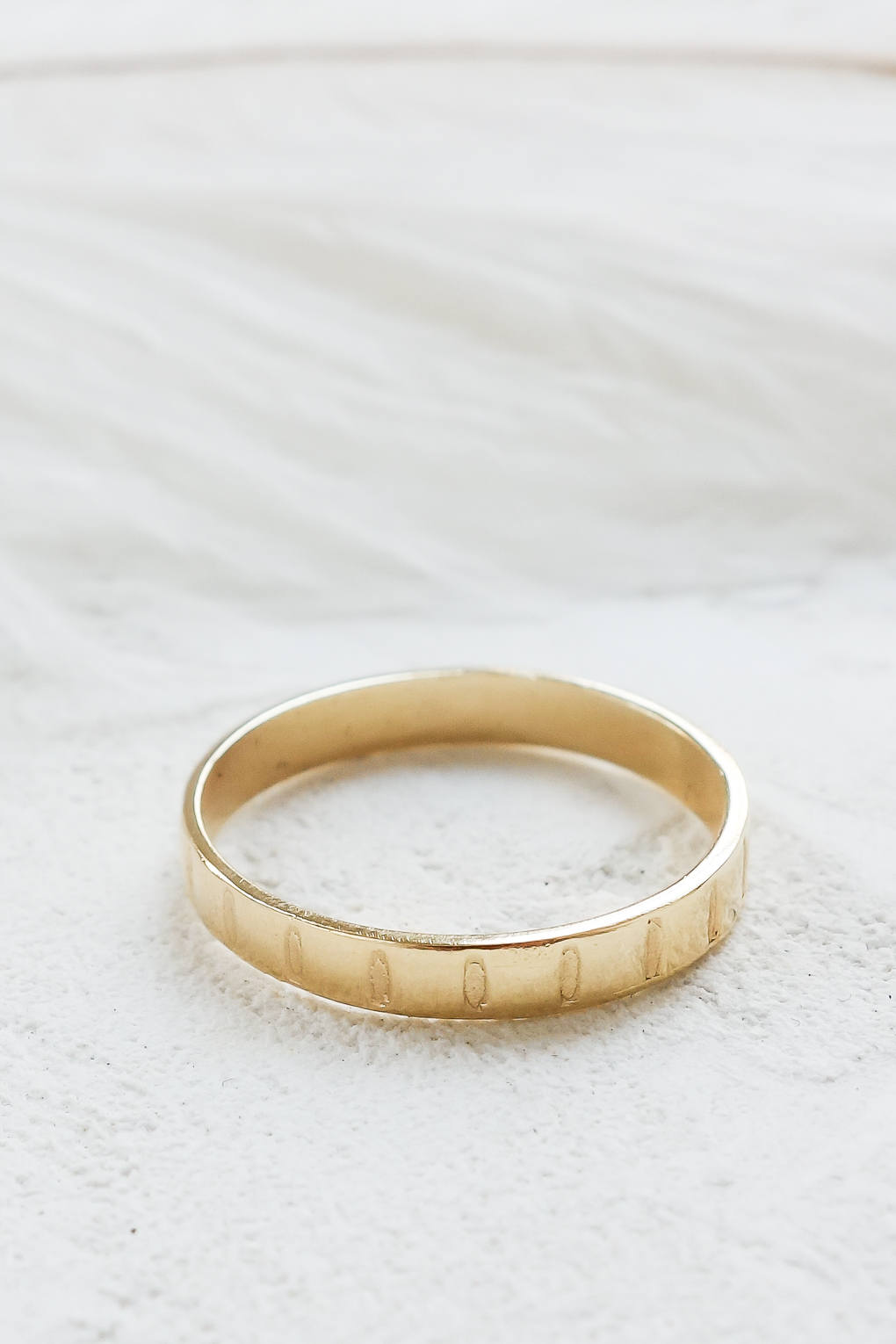 Solid Gold Notch Ring Gold Wedding Ring Unique Notched Solid | Etsy