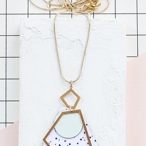 Apex Necklace, Geometric Statement Necklace, Long FORMICA® Necklace ...