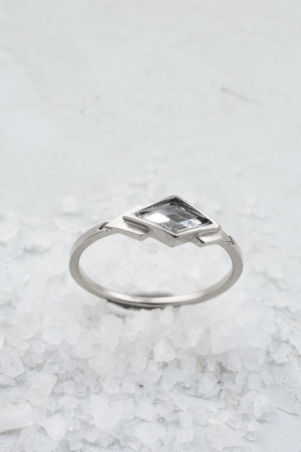 Anna Ring Gold Crystal Ring Silver Geometric Ring Diamond | Etsy