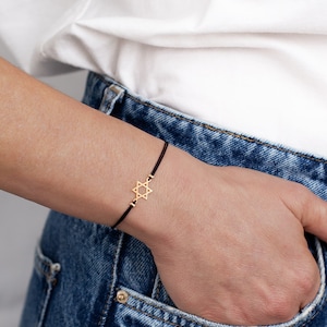 Star of David on String Bracelet, Israeli Jewelry, Stackable Bracelet ...