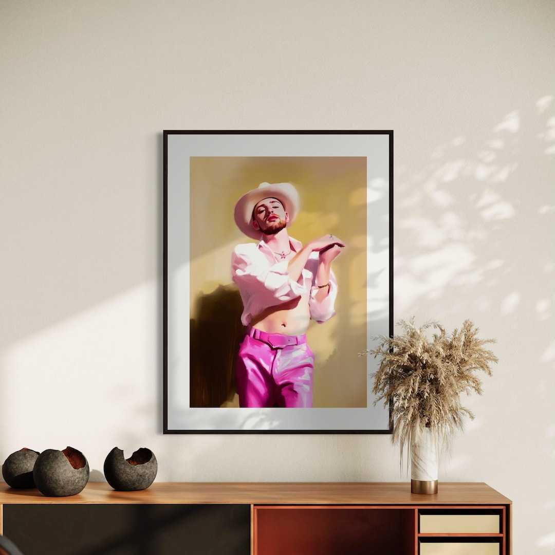 Saddle up & Sparkle - Western Glam Wall Art Print, Pink Cowboy ...