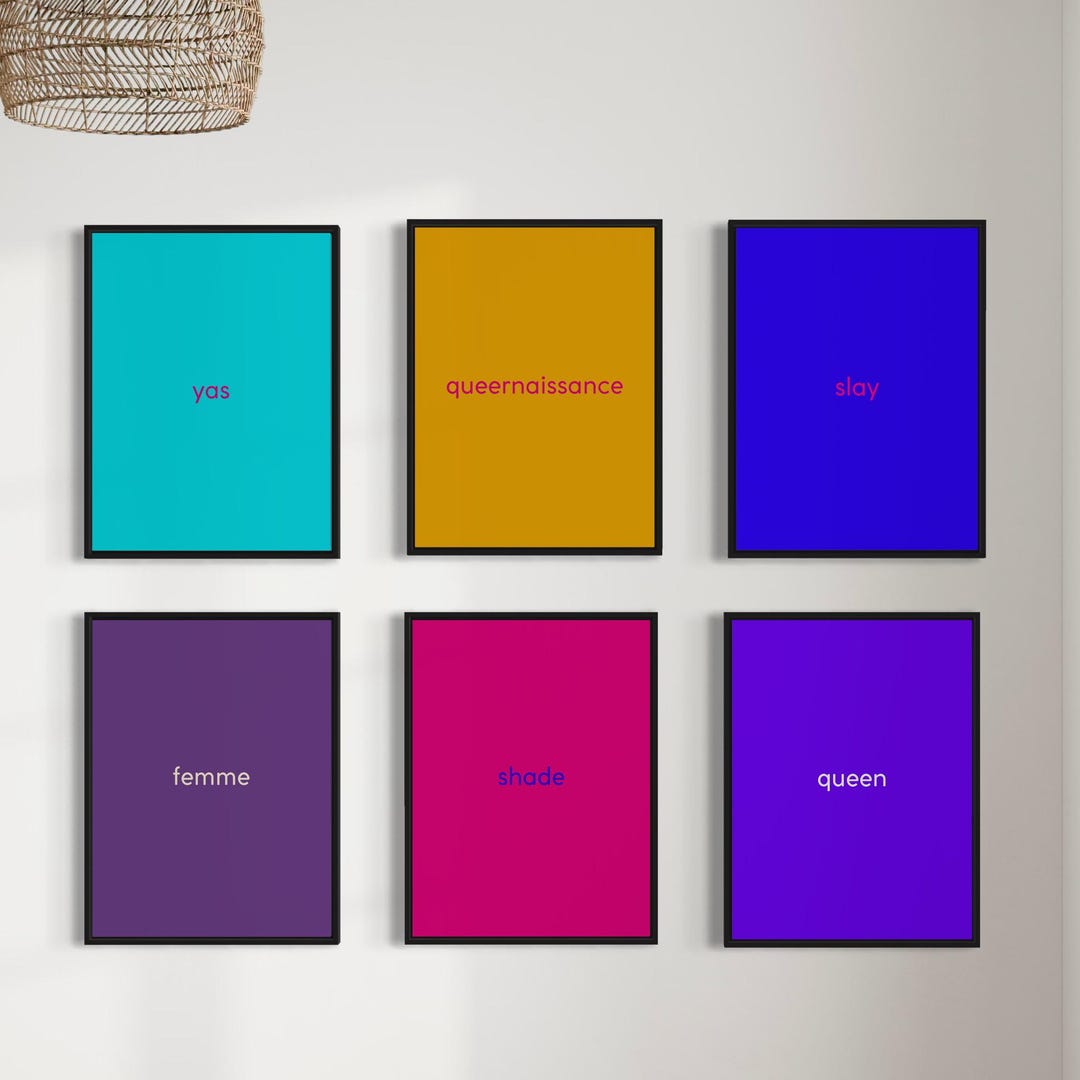 Colourful Queer Affirmation Wall Art – Set of 6 LGBTQ+ Inspired Prints ...