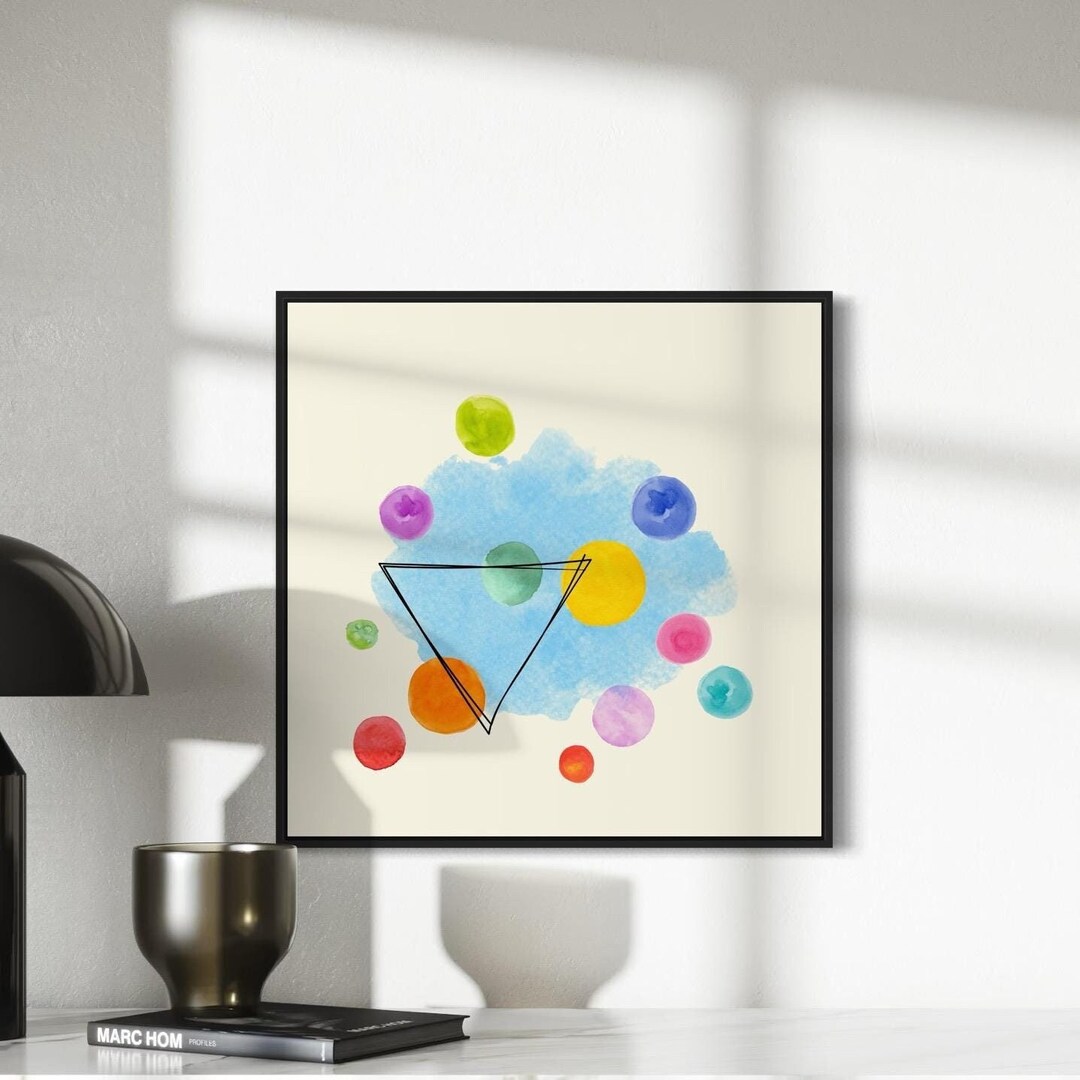 Unity in Colour | Abstract Watercolour Print With Geometric Triangle ...