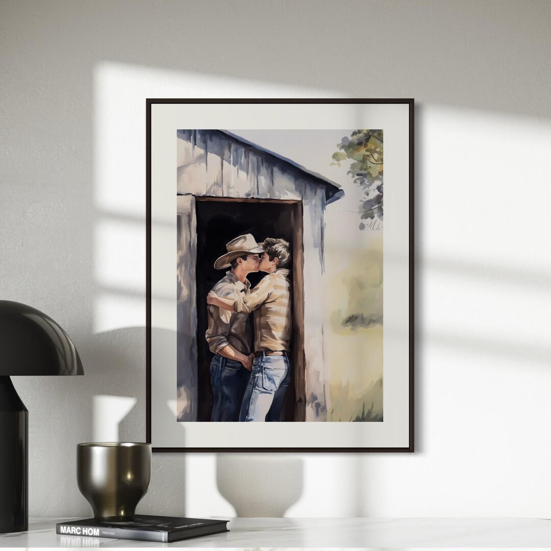 Midwest Fantasy – Queer Cowboy Watercolor Print | Romantic Western Art ...