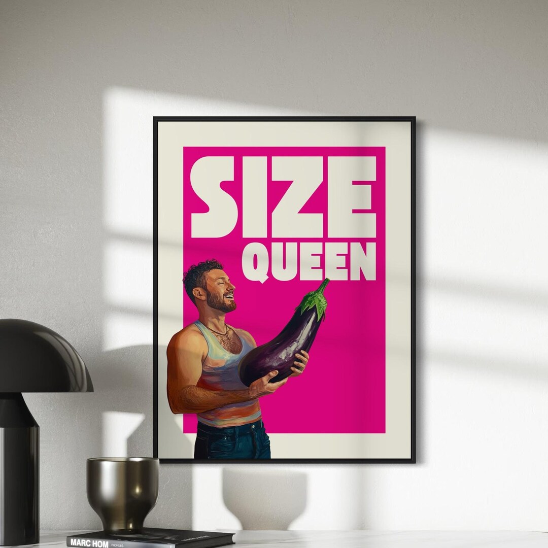 Size Queen Art Print | Bold & Playful LGBTQ+ Wall Decor | Vibrant Queer ...