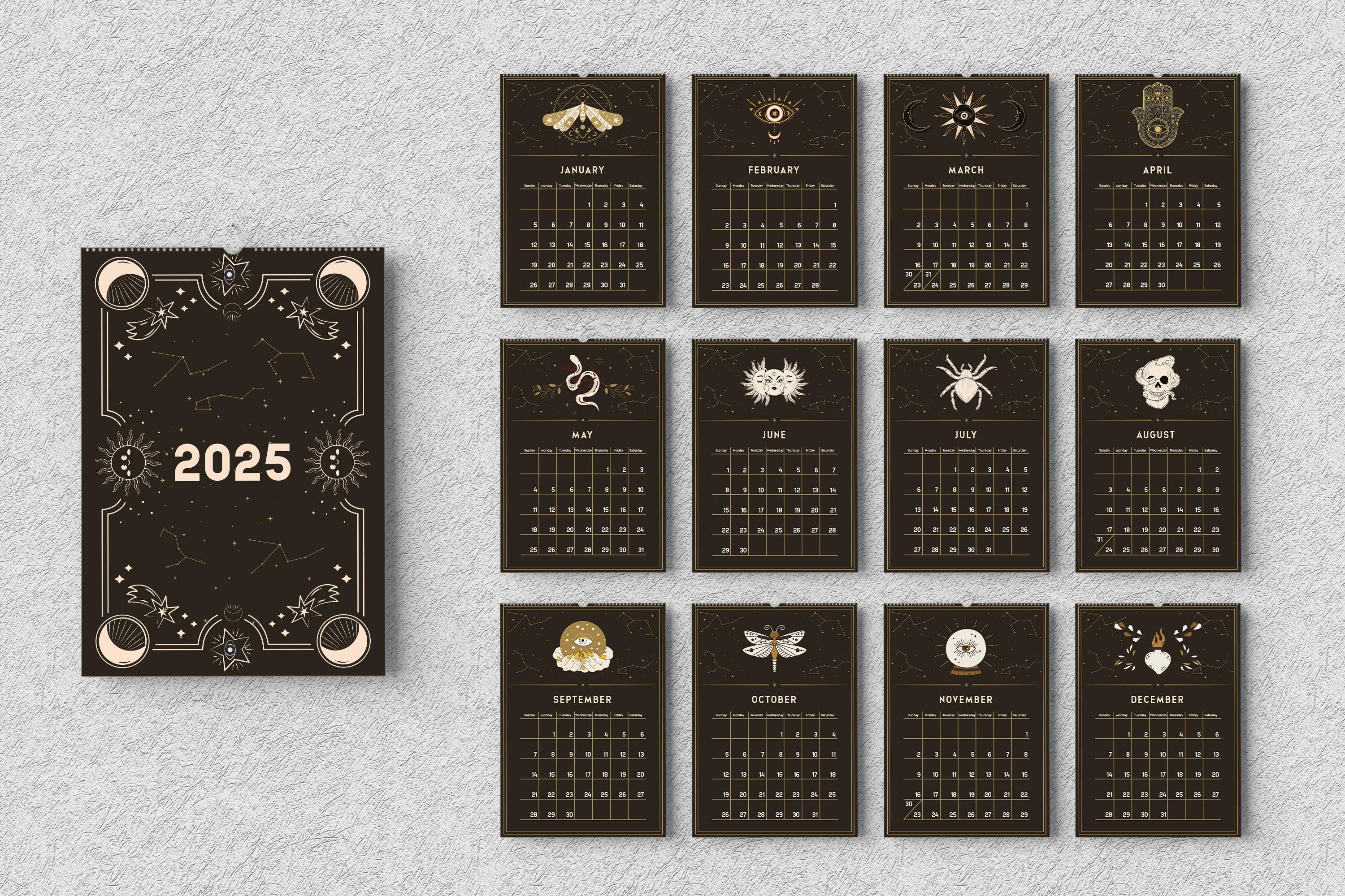 2025 Calendar Mystic Realms 2025 Illustrated Calendar, Starting With ...