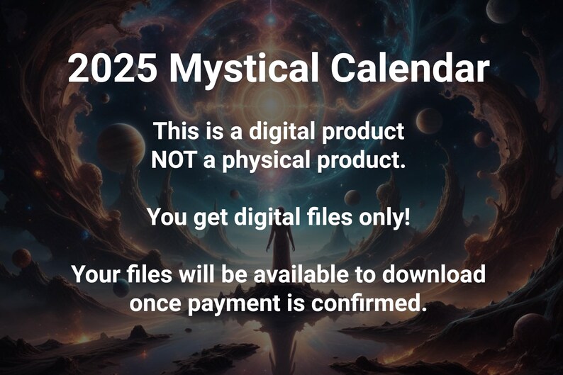 Mystic Visions 2025 Calendar Printable Digital Calendar Instant ...