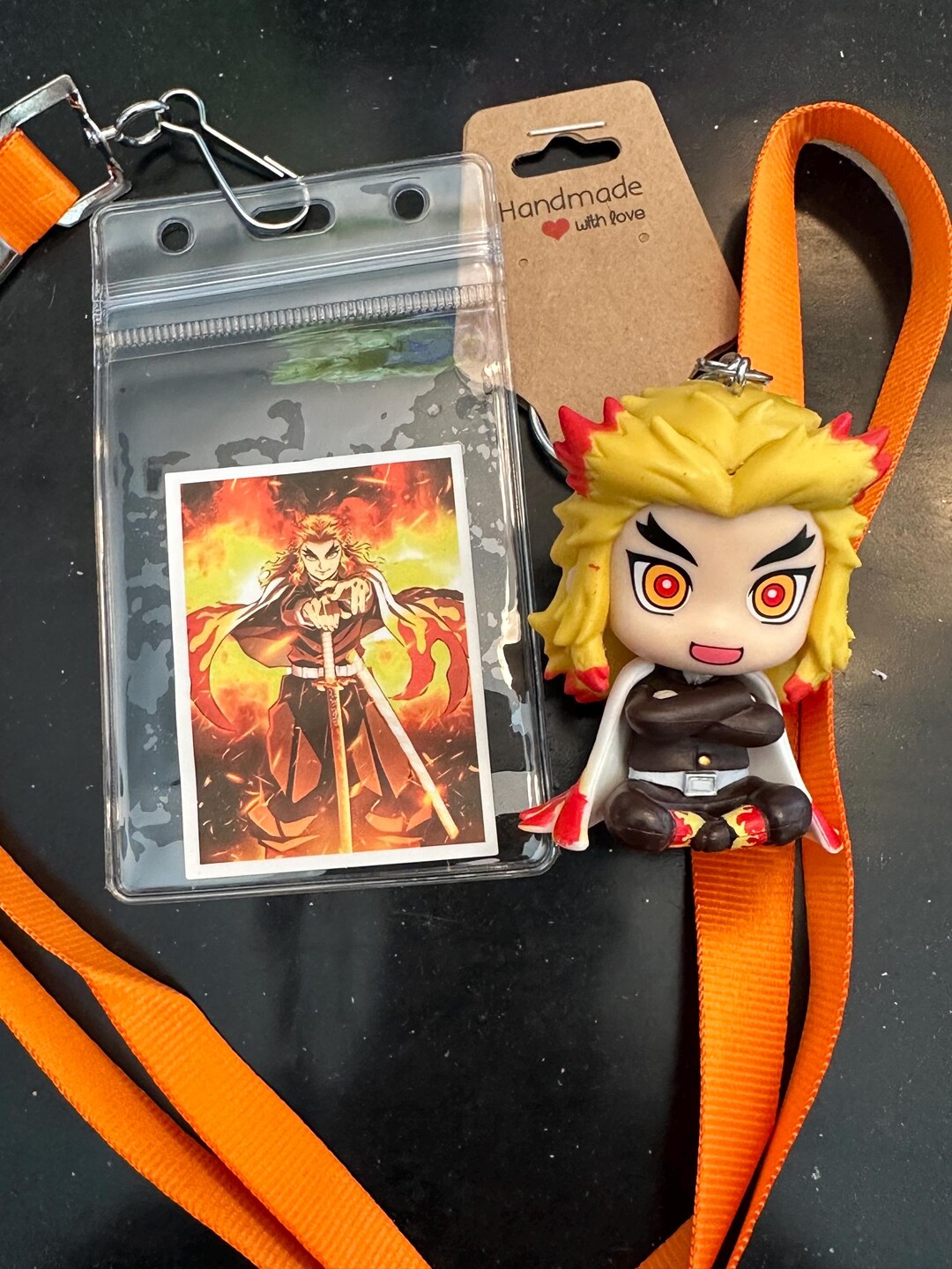 Demon Slayer Rengoku Flame Hashira Lanyard & Keychain - Etsy