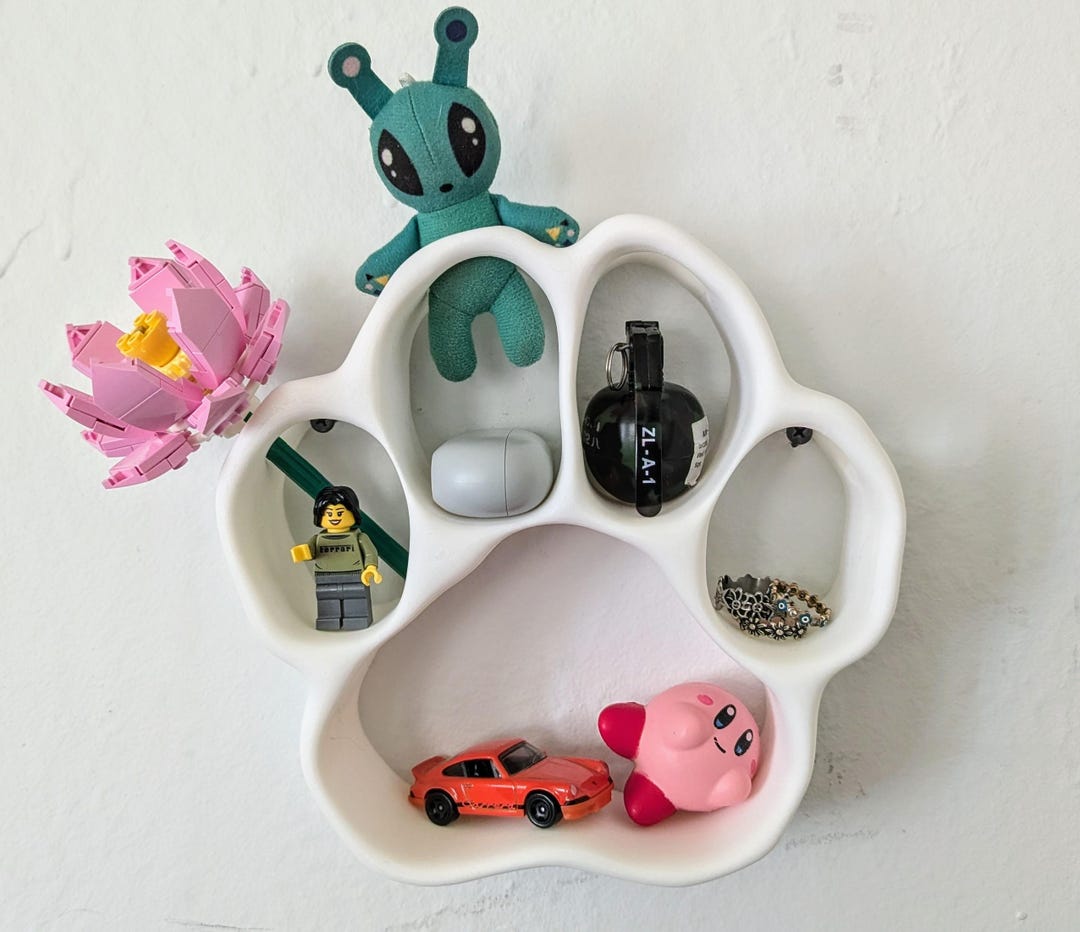 PAW Print Shaped Trinket Display, Collectable Toy Display, Hanging Wall ...