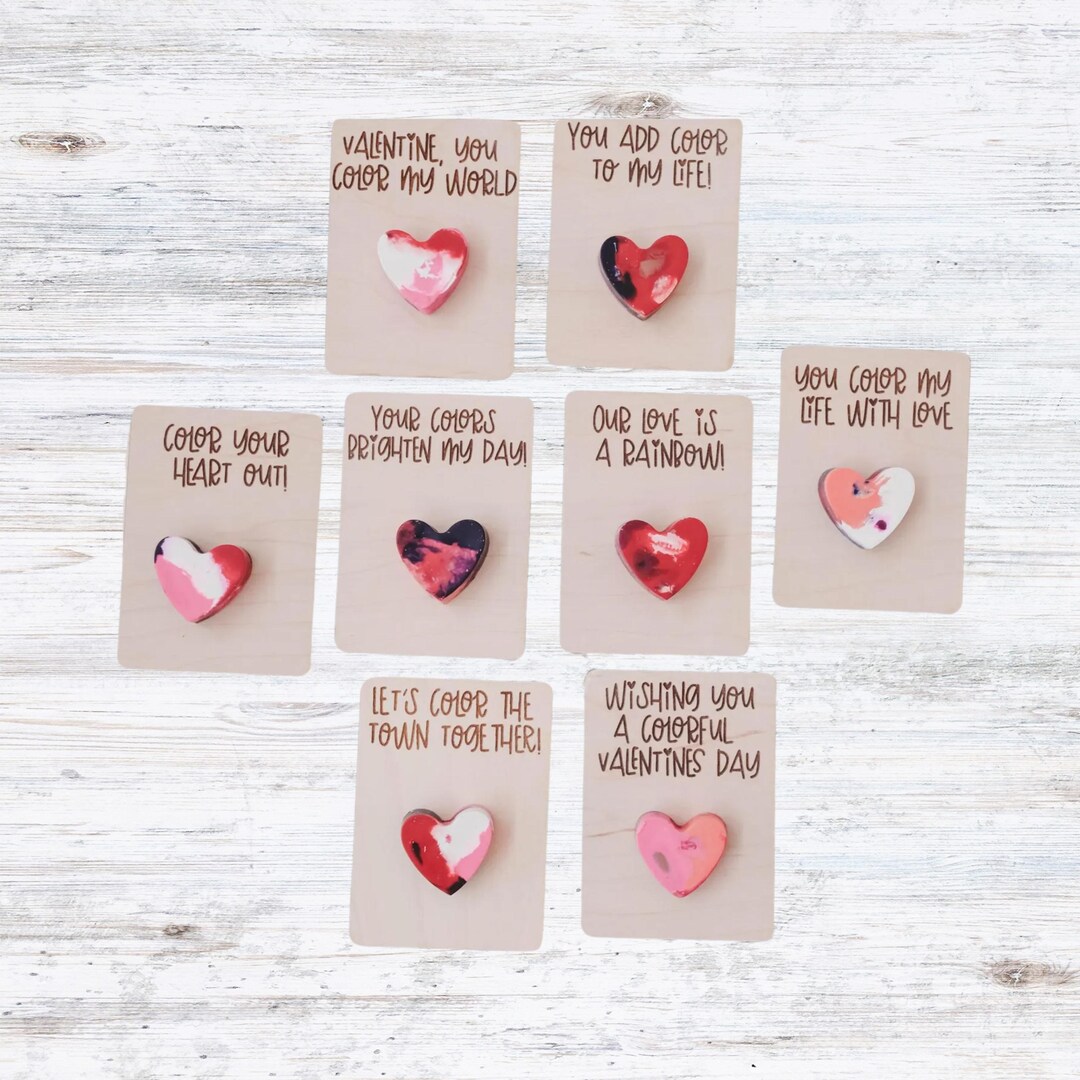 Kids Valentines Day Crayon Cards Custom Valentines Kid Valentine's Day ...