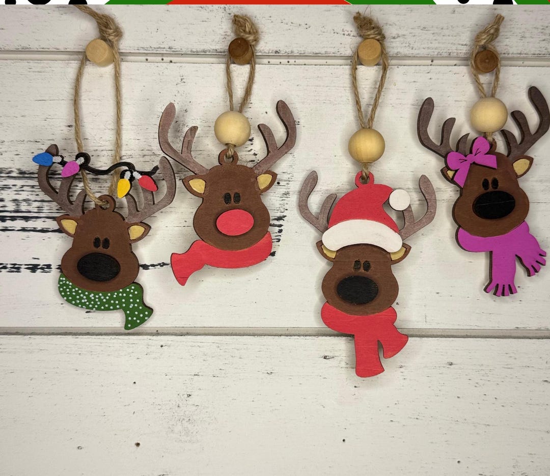 Hand Painted Reindeer Christmas Ornaments| Family Gift | Christmas ...