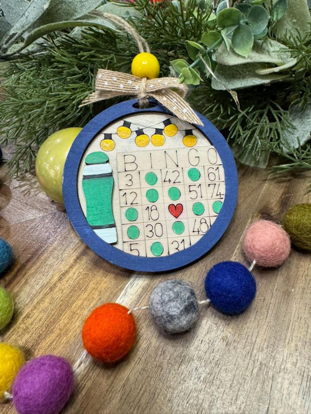 Hand Painted Bingo Christmas Ornament | Family Gift | Christmas ...