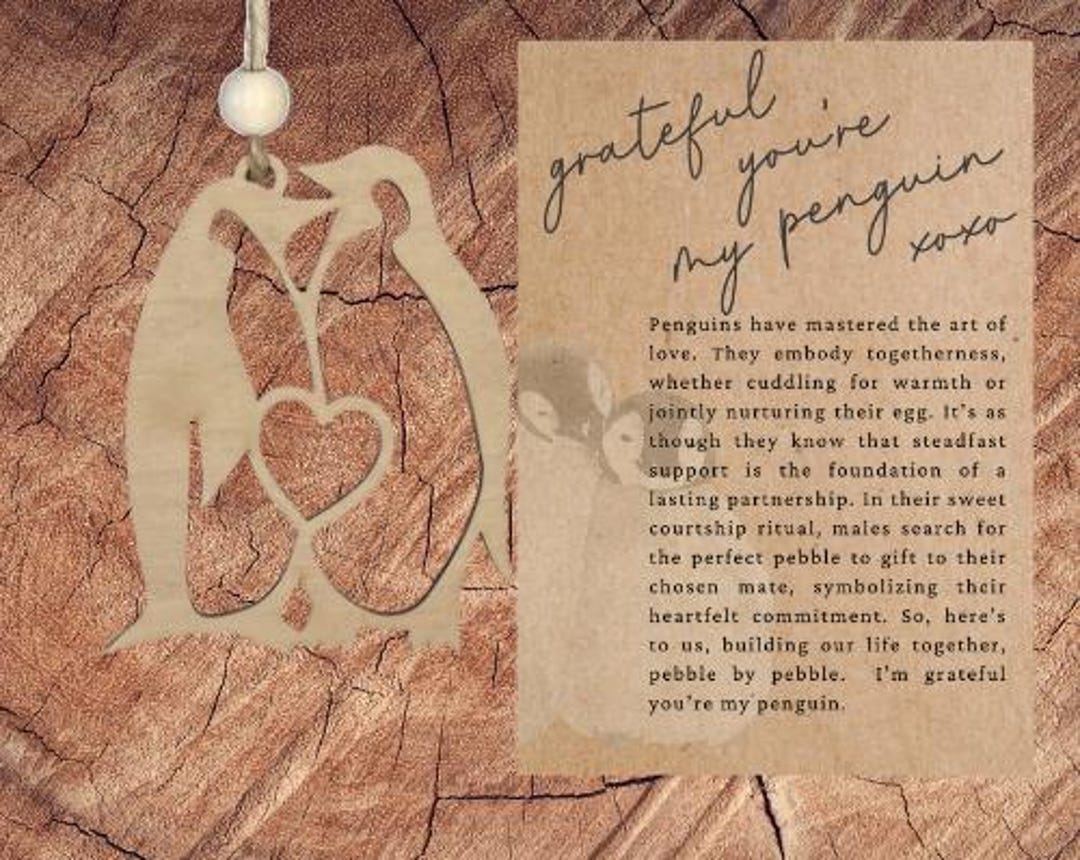Story Card Penguin Ornament| Inspirational Keepsake| Couple Gift Unique ...