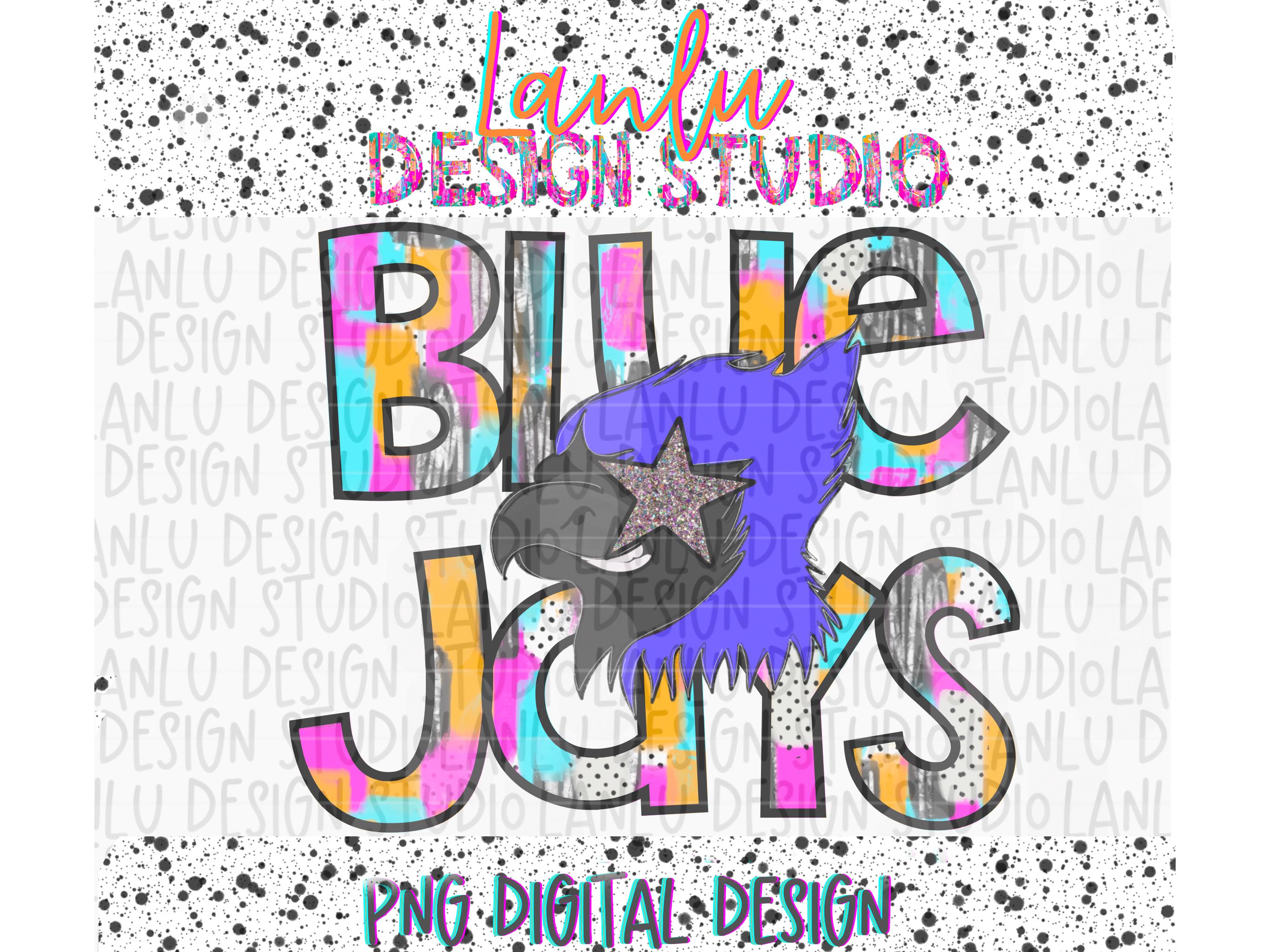 Preppy Paint Stroke Star Eyes Mascot PNG | Blue Jays - Etsy
